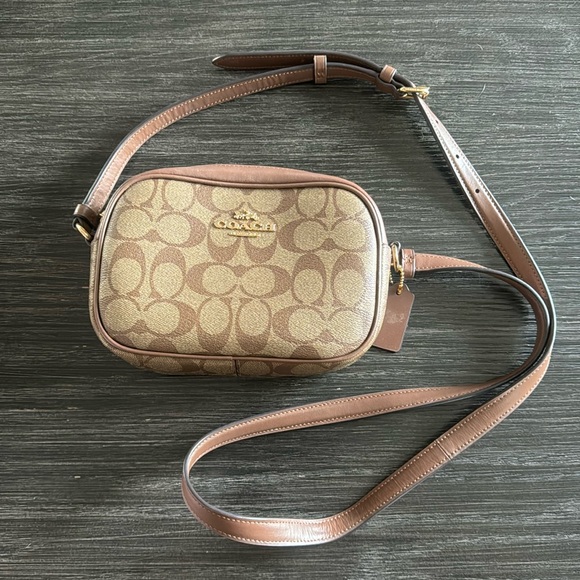 Coach | Bags | Coach Mini Jamie Crossbody Camera Bag Canvass Goldkhaki ...
